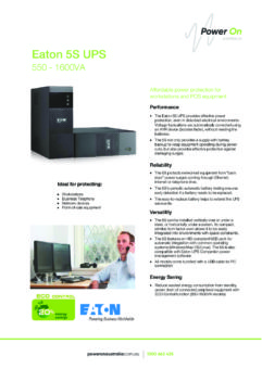 Eaton 5S brochure | Power On Australia | Power Quality and Management Specialists