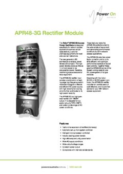 Eaton APR48-3G Rectifier - Product Brochure | Power On Australia ...