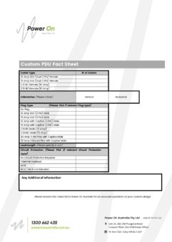 POA Custom PDU Checklist | Power On Australia | Power Quality and ...